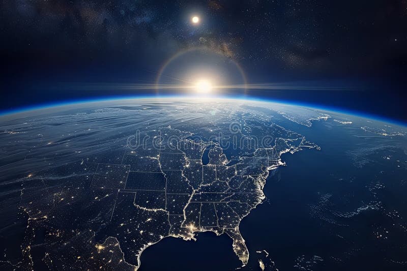 Total Sun Solar Eclipse Illustration Generative AI Stock Illustration ...