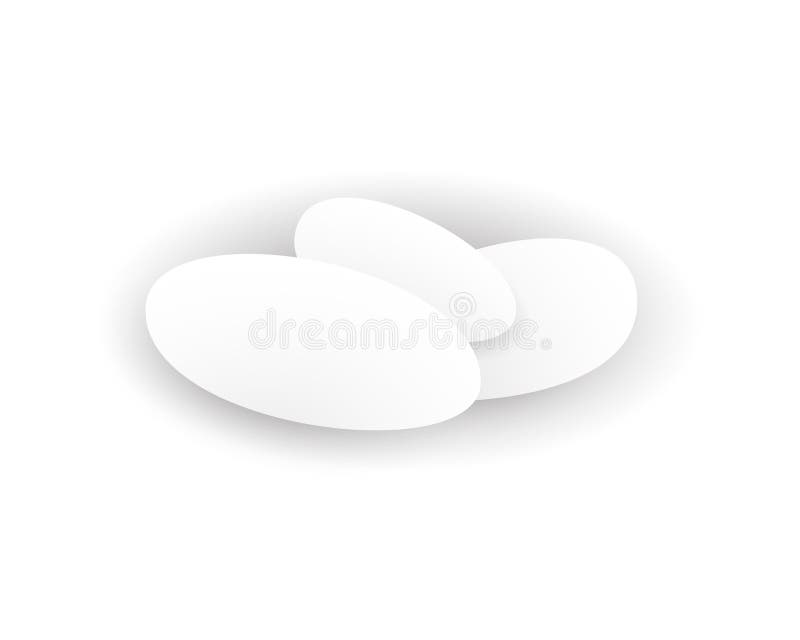 Total White Abstract Smooth Figures with Shadows Stock Illustration ...