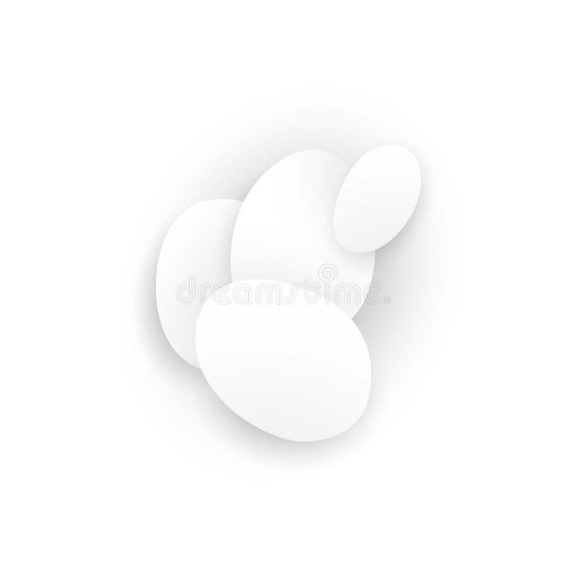 Total White Abstract Smooth Figures with Shadows Stock Illustration ...