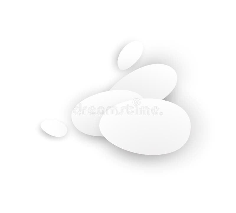 Total White Abstract Smooth Figures with Shadows Stock Illustration ...