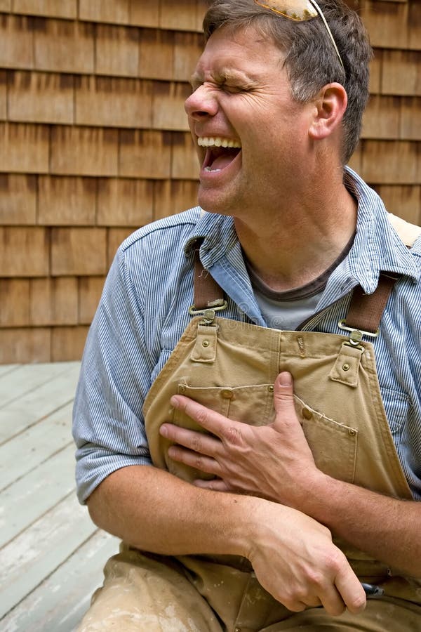 Totally Crackin Up Laughing Stock Photo - Image of worker, language ...