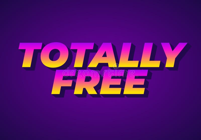 Totally Free, Text Effect for Digital Ads Purpose Stock Vector ...