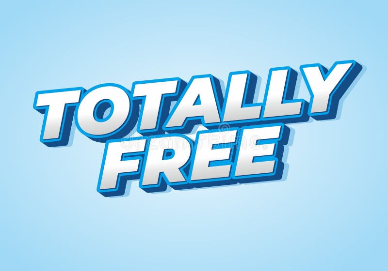 Totally Free, Text Effect for Digital Ads Purpose Stock Vector ...