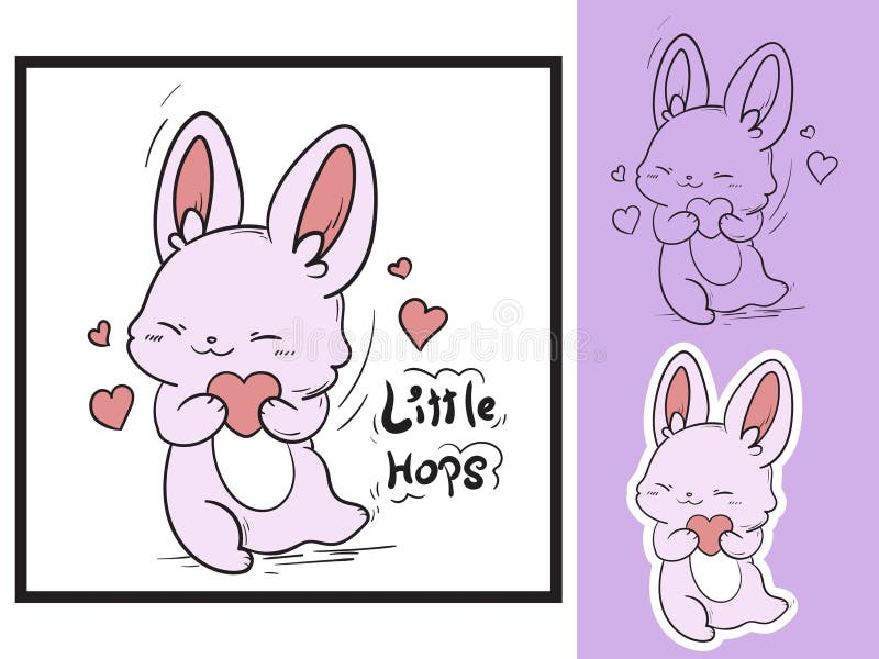 Tote Bag Design with Cute Rabbit Object Vector Stock Illustration ...