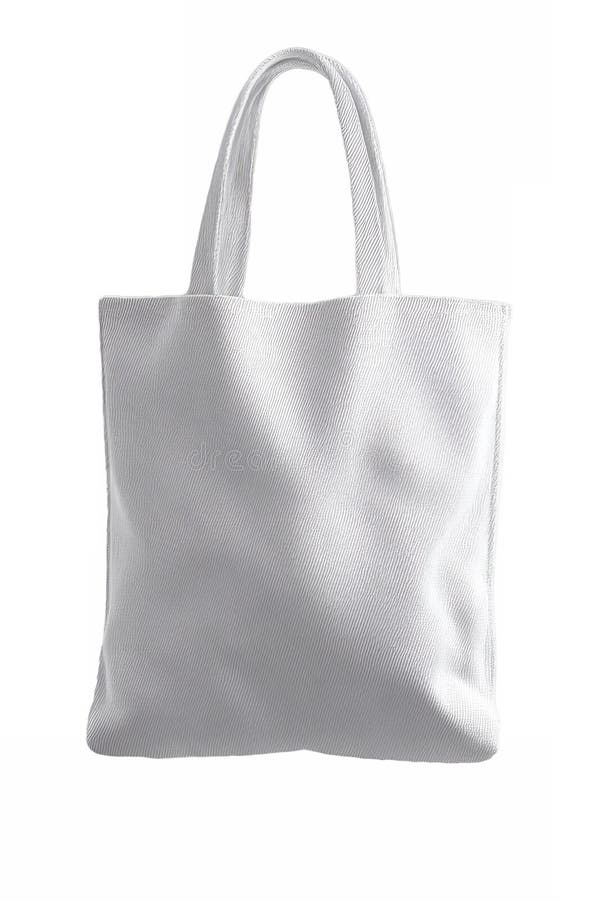 Tote Bag Mockup with Cloth Texture and Folds, on White Stock Photo ...