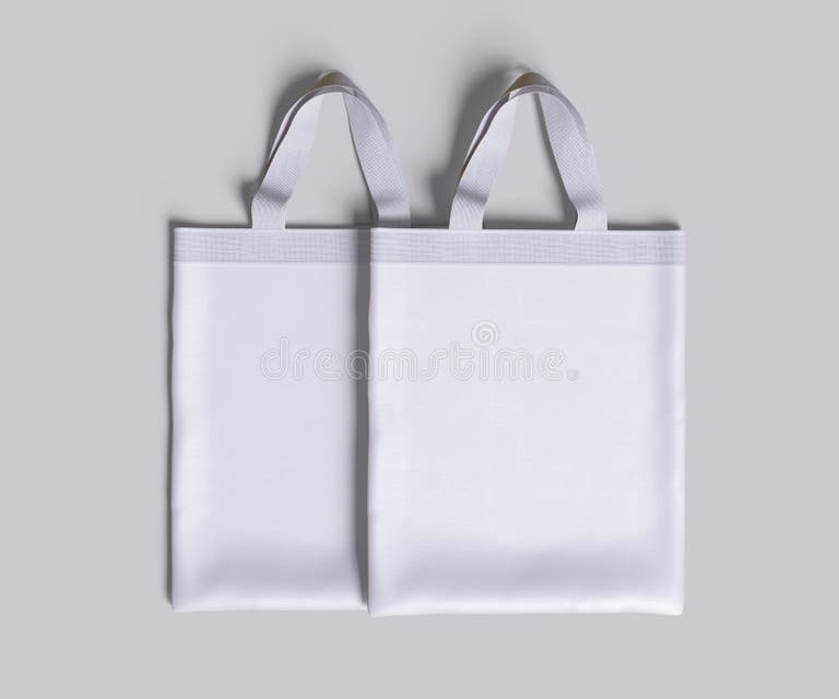 Tote Bag White Color and Realistic Texture Rendering 3D Stock ...