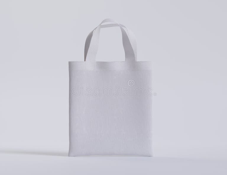 Tote Bag White Color and Realistic Texture Rendering 3D Stock ...
