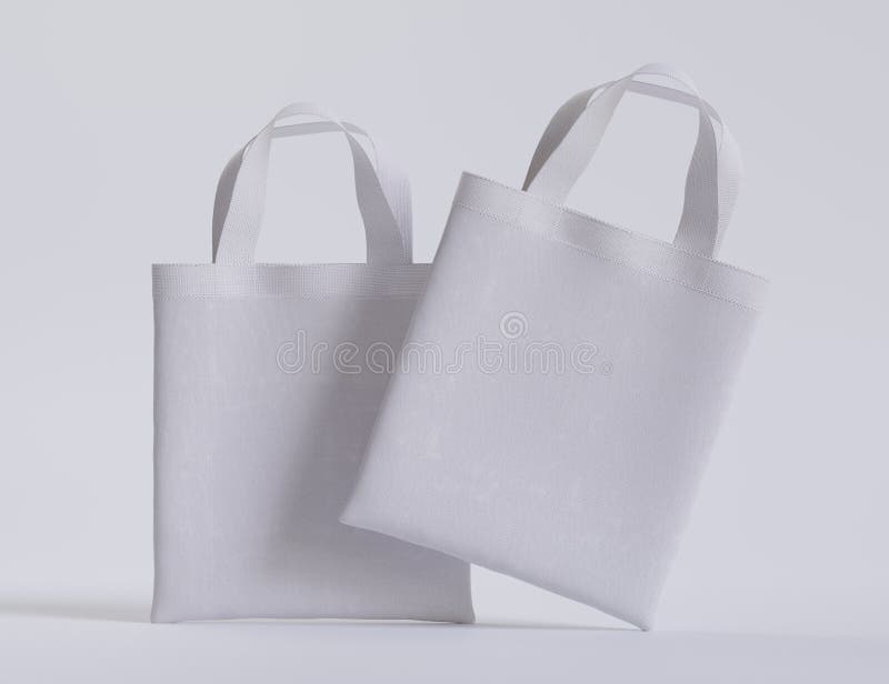 Tote Bag White Color and Realistic Texture Rendering 3D Stock ...