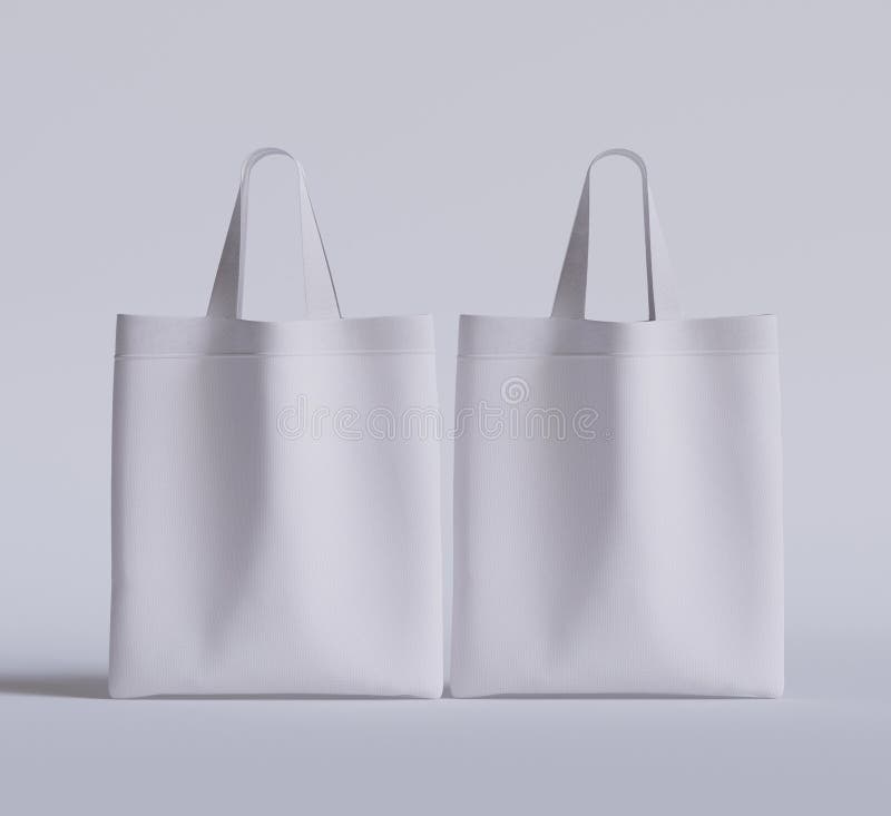 Tote Bag White Color and Realistic Texture Rendering 3D Stock ...
