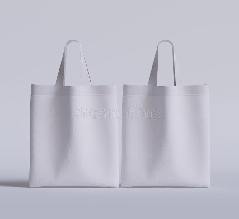 Tote Bag White Color and Realistic Texture Rendering 3D Stock ...