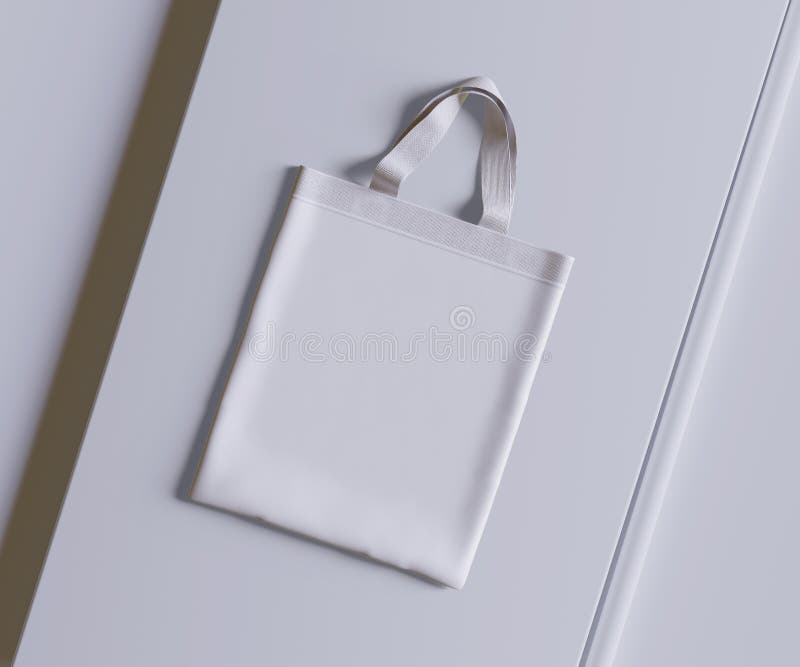 Tote Bag White Color and Realistic Texture Rendering 3D Stock ...