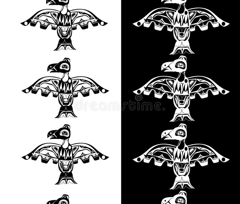 Totem Bird Indigenous Art Stylization Stock Vector - Illustration of ...