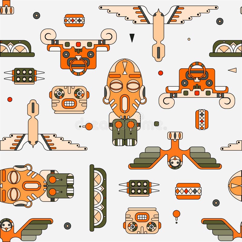 Two colored totem poles stock vector. Illustration of indian - 70977940