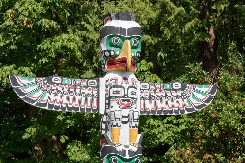 Alaska Huna Tlingit Totem Pole Art Stock Image - Image of detail ...