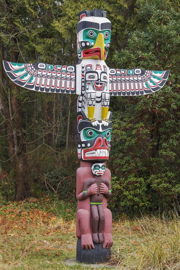 Alaska Huna Tlingit Totem Pole Art Stock Image - Image of detail ...