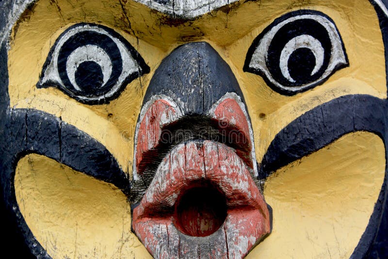 Totem Pole Face Closeup stock image. Image of british - 42769059