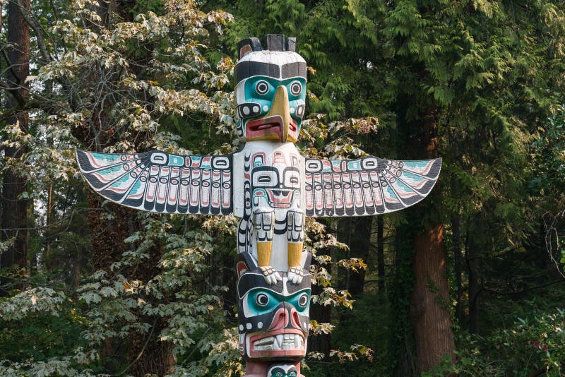 Totem Pole in Vancouver, Canada Editorial Image - Image of americans ...