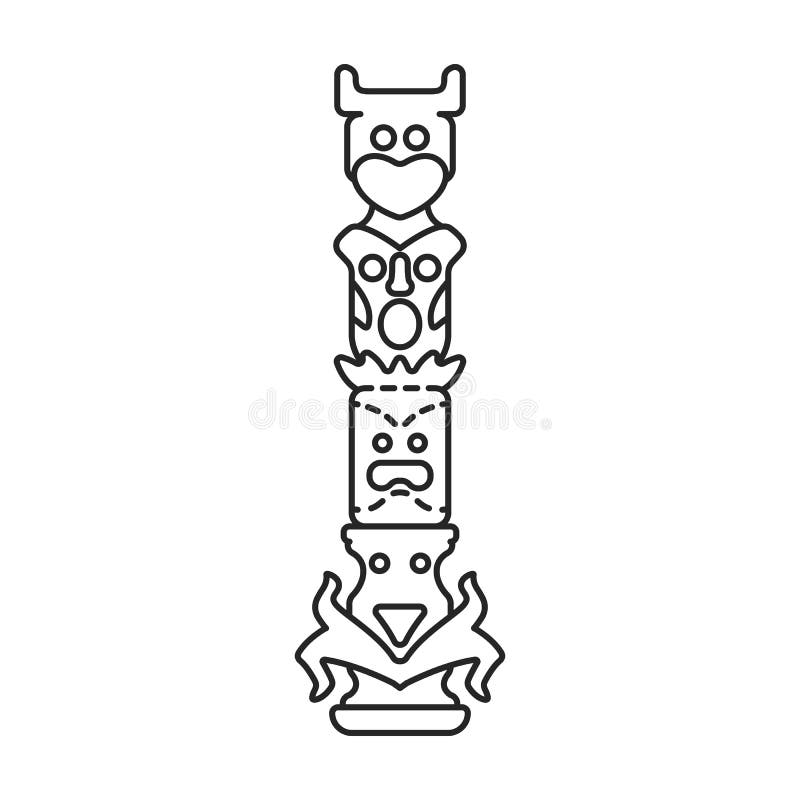 Totem Vector Icon.Line Vector Icon Isolated on White Background Totem ...