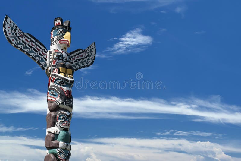 Alaska Huna Tlingit Totem Pole Art Stock Image - Image of detail ...