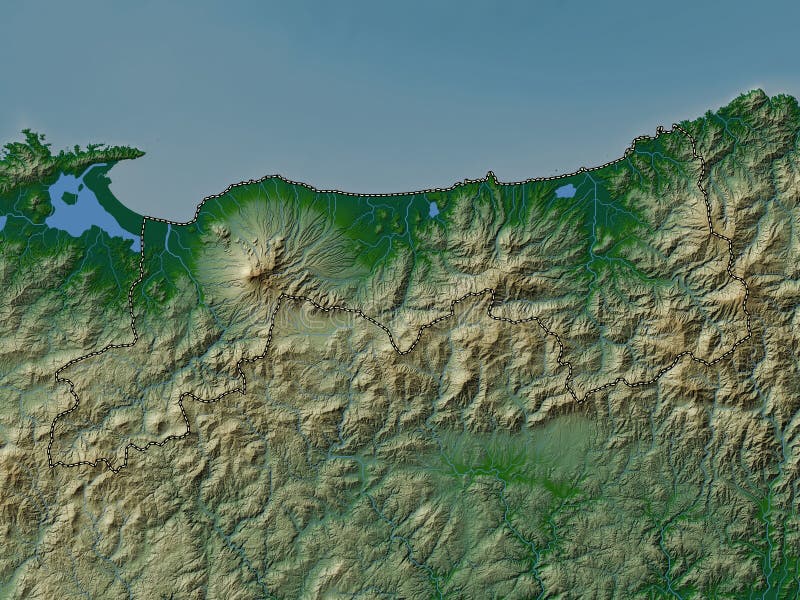 Tottori, Japan. Physical. No Legend Stock Illustration - Illustration ...