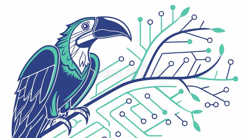 Toucan with Circuit Pattern, Tech Bird, and Modern Wildlife Art Vector ...