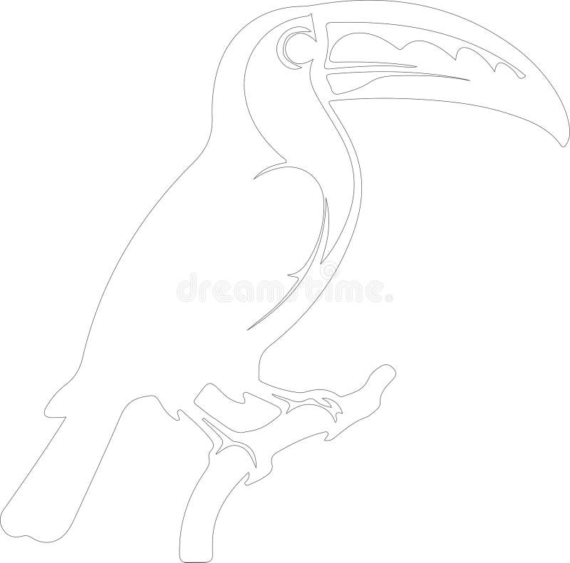 Toucan Outline Silhouette Generative Ai Stock Vector - Illustration of ...