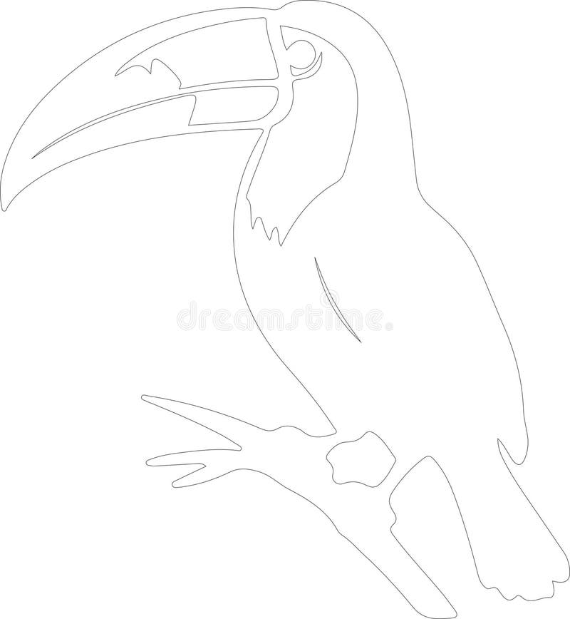Toucan Outline Silhouette Generative Ai Stock Vector - Illustration of ...