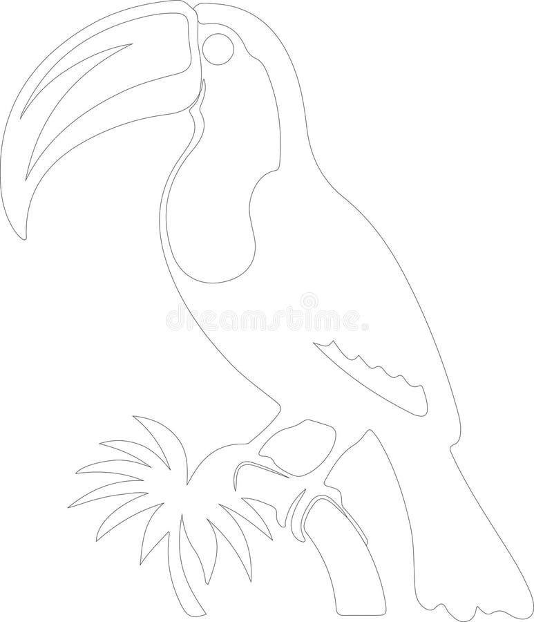 Toucan Outline Silhouette Generative Ai Stock Vector - Illustration of ...