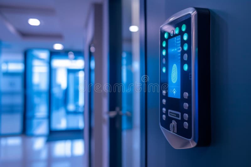 Touch Access Panel in a Modern Office Corridor. Stock Photo - Image of ...