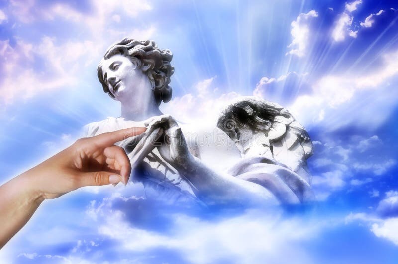 Touch of angel stock image. Image of faith, holy, hand - 9401303