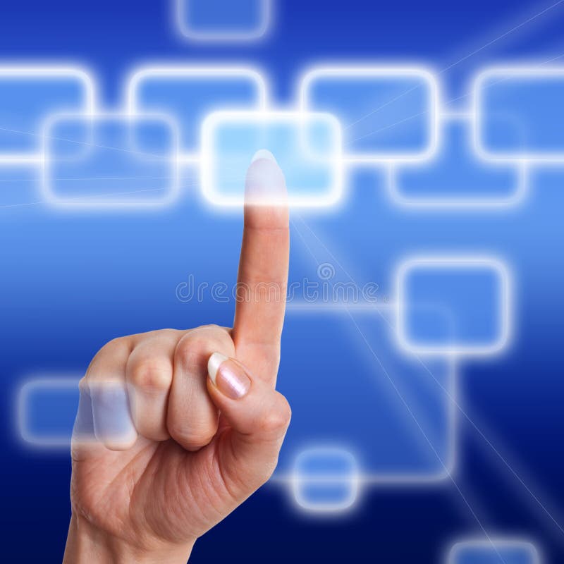 Finger Touching Touch Screen Stock Photo - Image of human, concepts ...