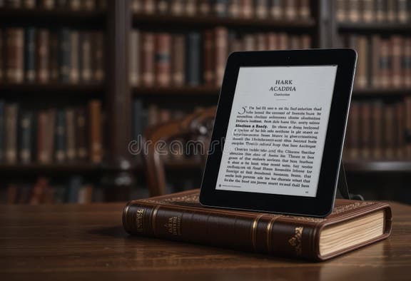 A Touch of Classic Learning. Tablet Displaying an E Reader App Placed ...