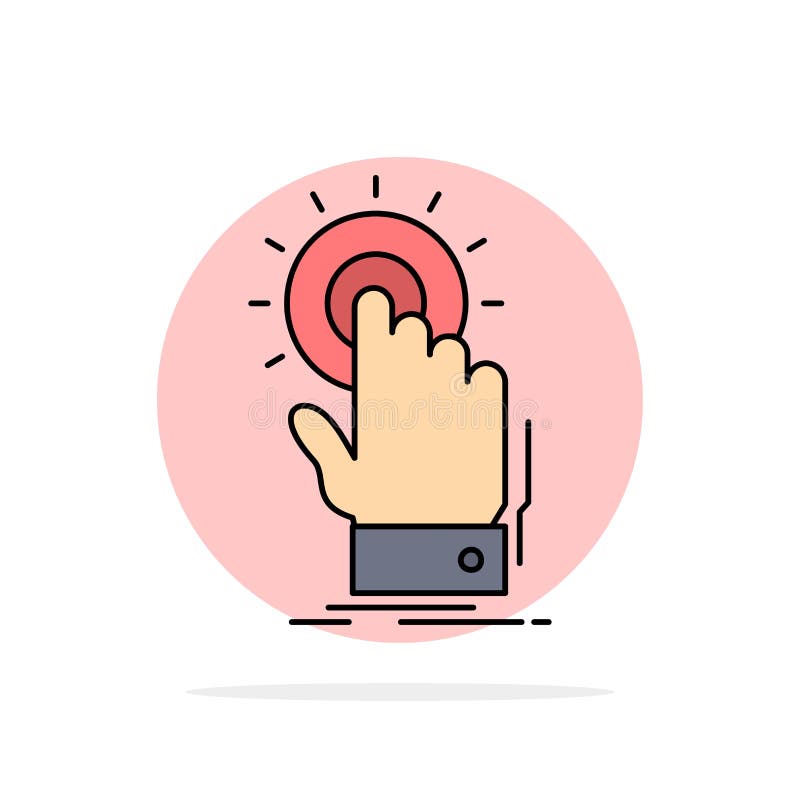 Touch, Click, Hand, on, Start Flat Color Icon Vector Stock Vector ...