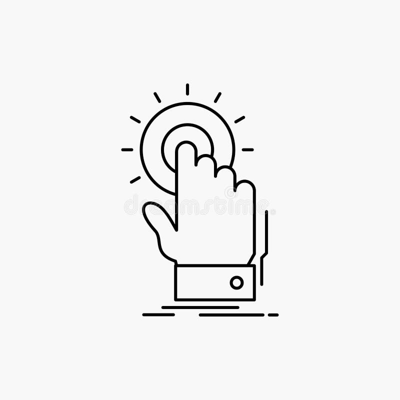 Touch, Click, Hand, on, Start Line Icon. Vector Isolated Illustration ...