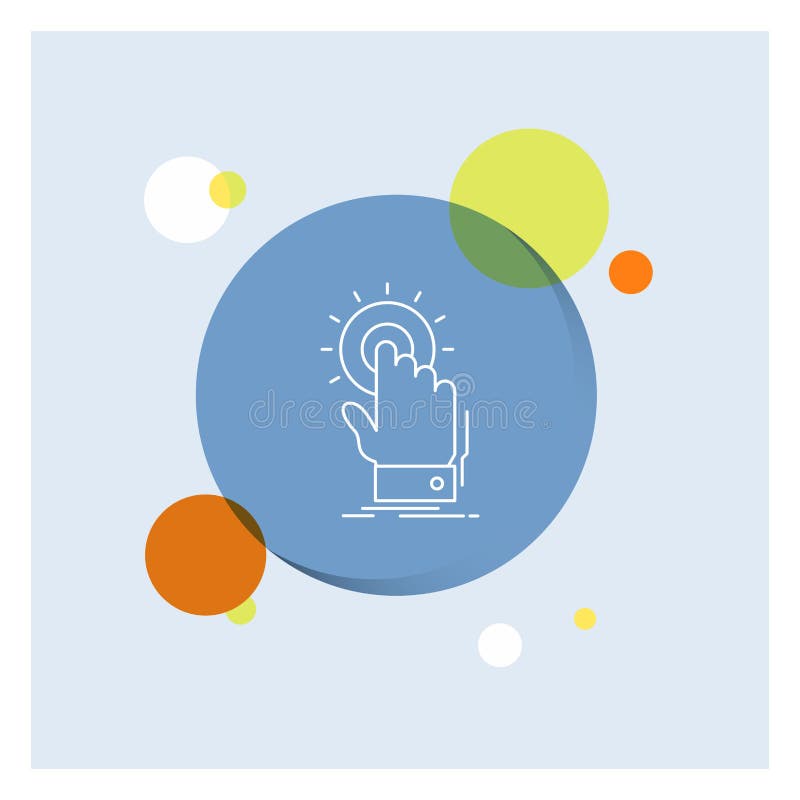 Touch, Click, Ok, Done, Touch Here Blue Icon on Abstract Cloud ...