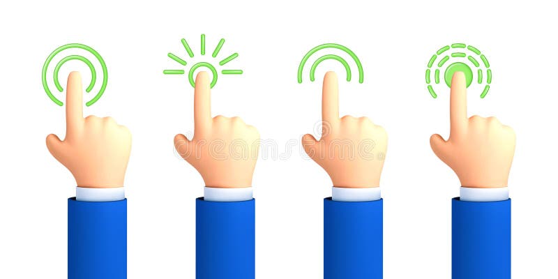 Touch or Click Icon Design. 3D Hand Pointing Icon Design. Pointing ...