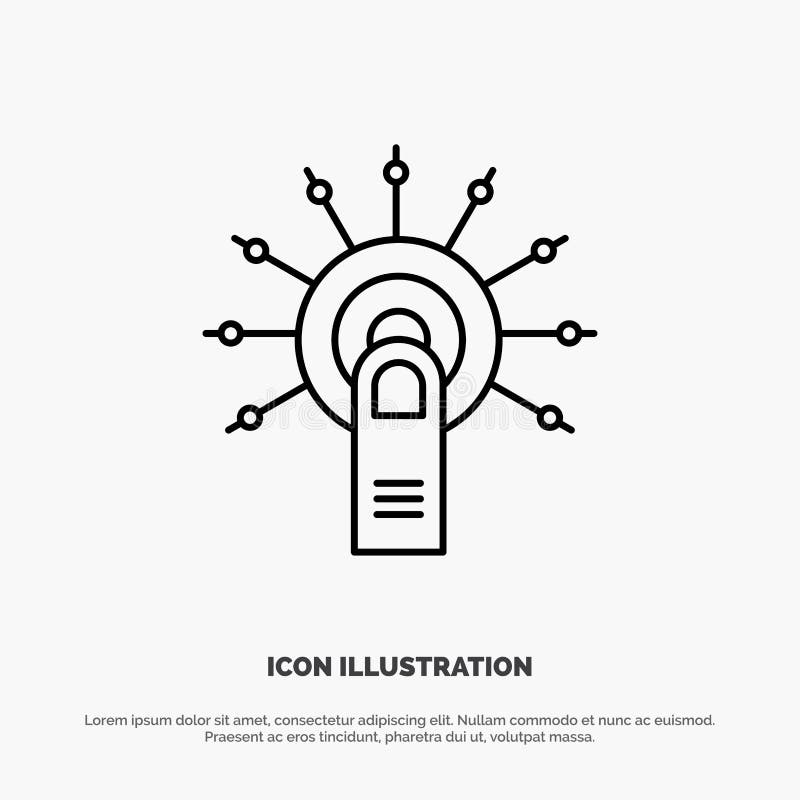 Touch, Click, Ok, Done, Touch Here Line Icon Vector Stock Vector ...