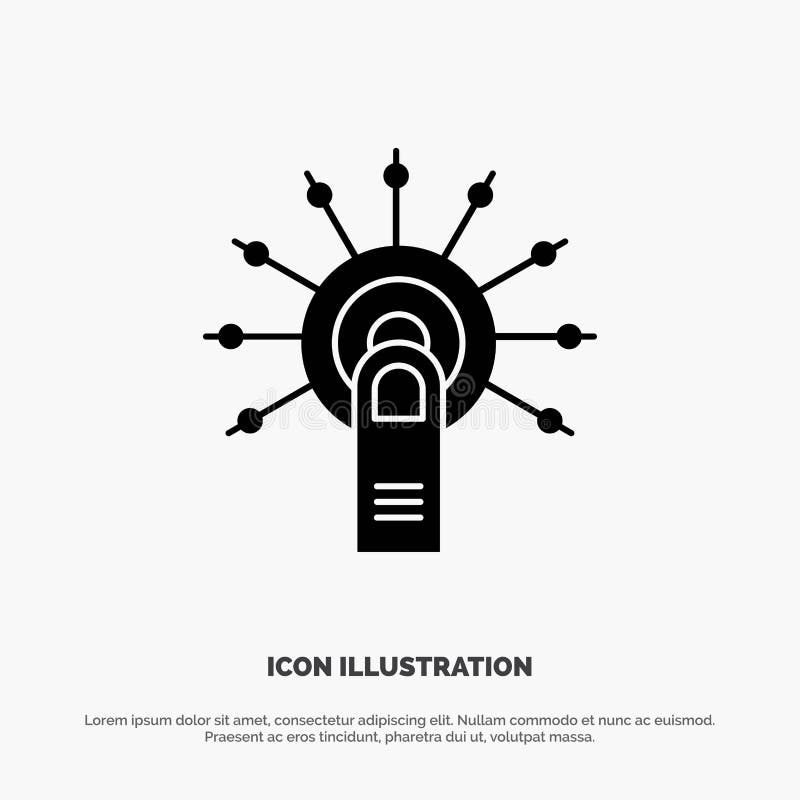 Touch, Click, Ok, Done, Touch Here Solid Glyph Icon Vector Stock Vector ...