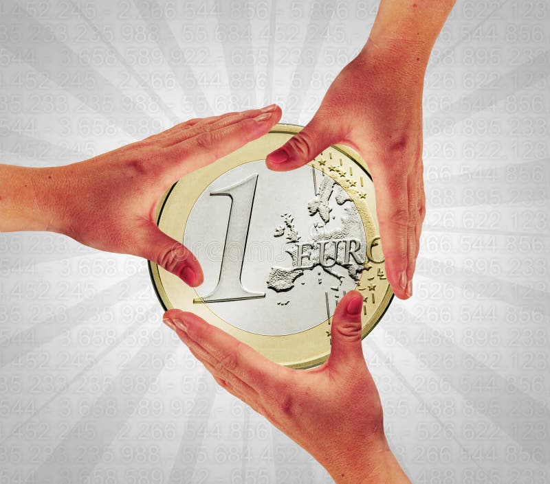 Touch the coin stock photo. Image of funding, cupidities - 7378218