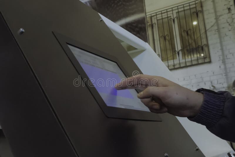 Touch Control Panel of Equipment, Tapping Your Finger on the Touch ...