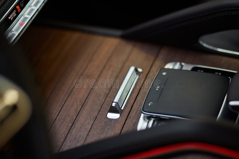 Touch Control Panel for Multimedia System in a Modern Car Editorial ...