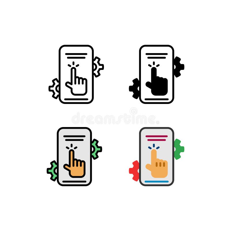Touch Control and Setting Smartphone Function Icon, Logo, and ...