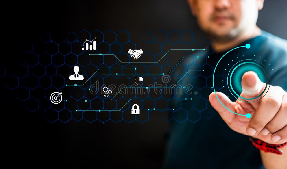 Touch Data Information Flow. Internet of Things IOT Digital Circuit Panel Stock Image - Image of ...