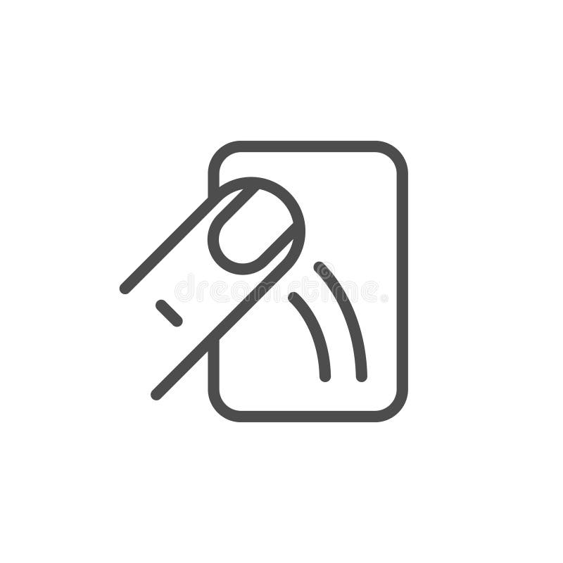 Finger Touch Line Outline Icon Stock Vector - Illustration of pointing ...