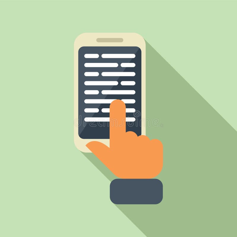 Touch on Digital Reading Icon Flat Vector. Media Dictionary Stock ...