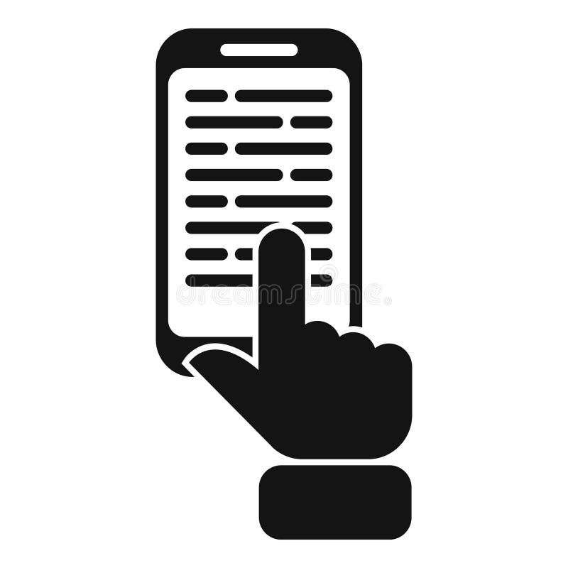 Touch on Digital Reading Icon Simple Vector. Media Dictionary Stock ...