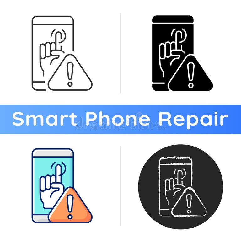 Touch Display Not Working Icon Stock Vector - Illustration of button ...