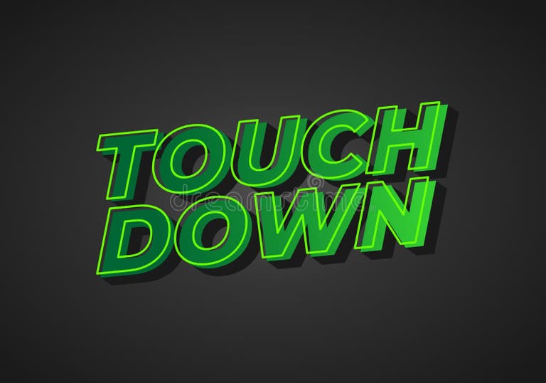 Touch Down. Text Effect in Eye Catching Color with 3d Look Effect Stock ...