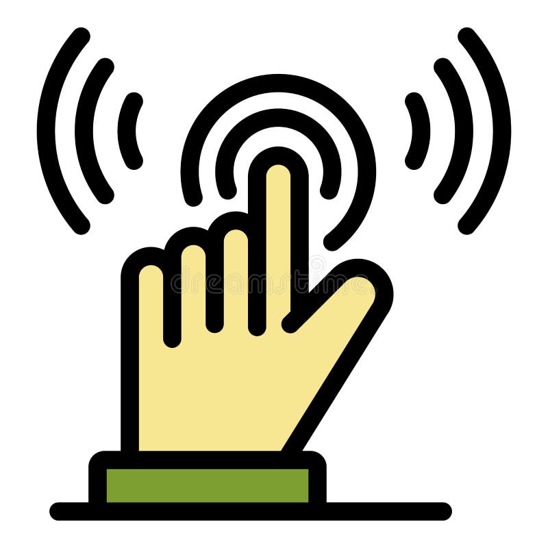 Touch Finger Hand Icon Color Outline Vector Stock Vector - Illustration ...