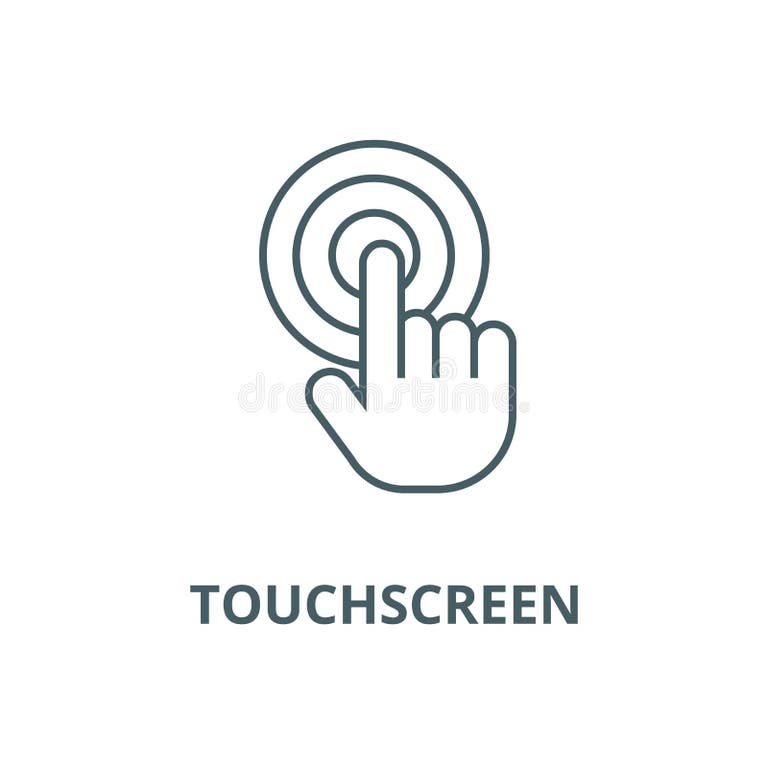Touch by Finger,touchscreen Vector Line Icon, Linear Concept, Outline ...